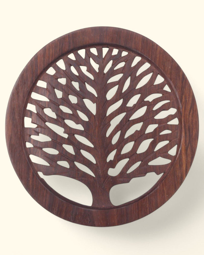 Fair Trade Tree of Life Rosewood Trivet or Wall Hanging – Buddha Groove