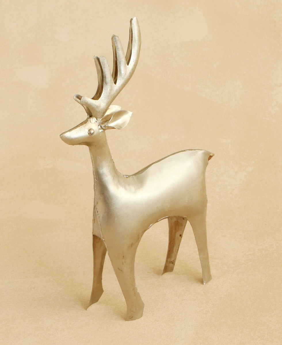 Rustic Finish Hand-Crafted Wrought Iron Reindeer – Buddha Groove