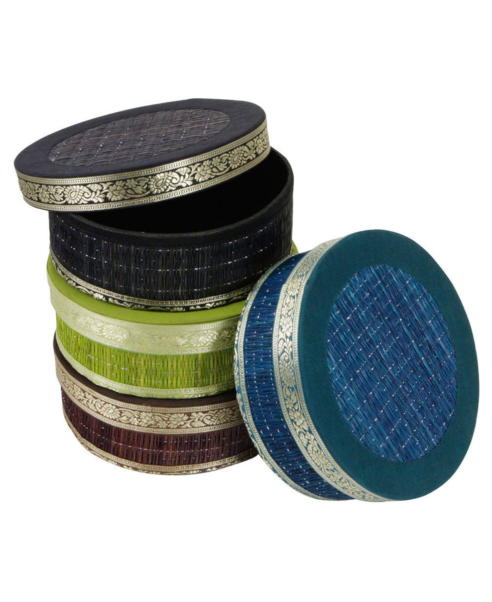 Indian Border Decorative Seagrass Storage Box – Buddha Groove