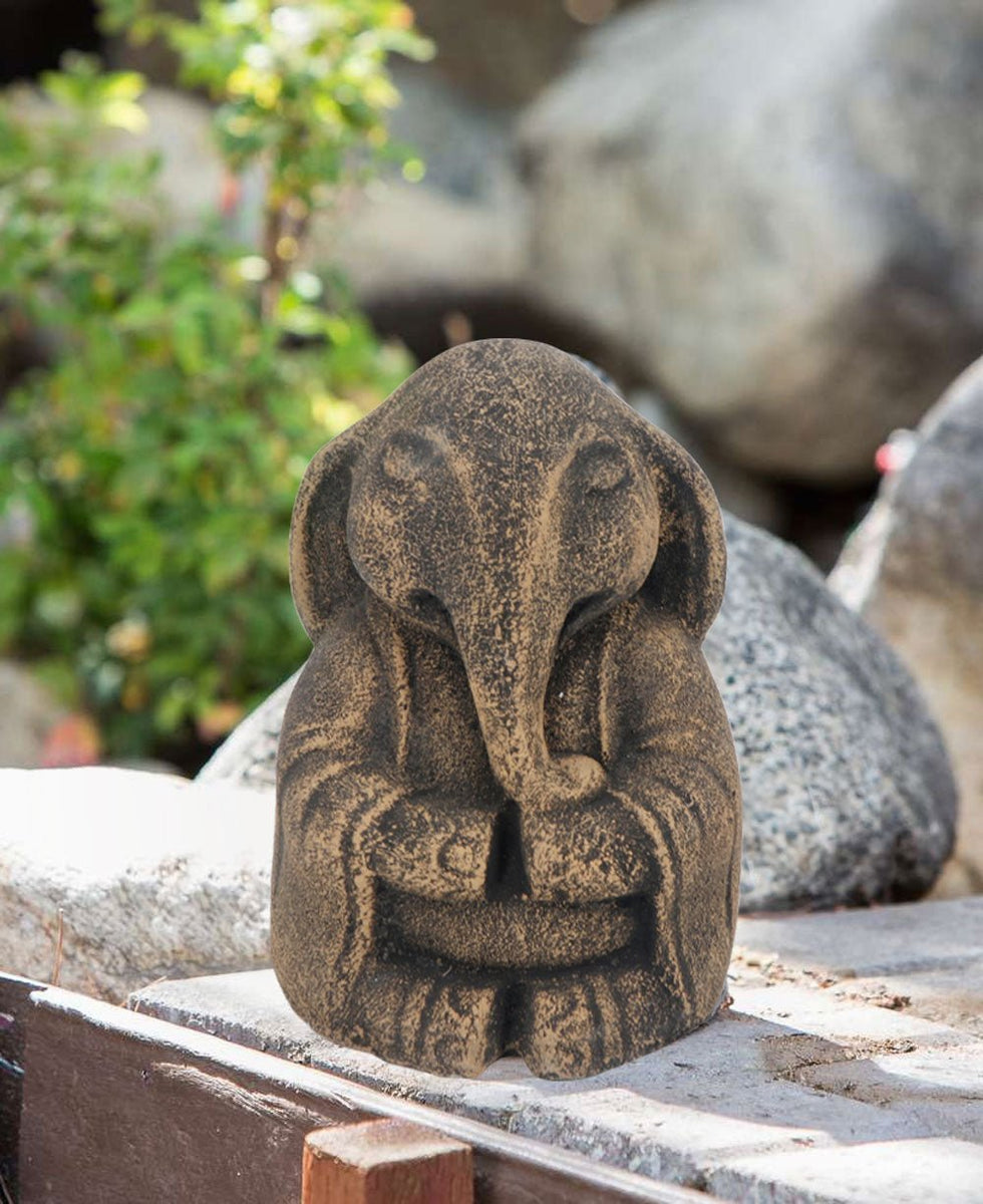 Meditating Zen Elephant Garden Statue – Buddha Groove