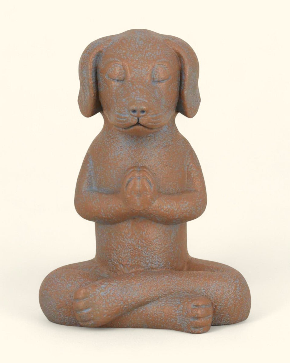 Namaste Dog Statue - Terra Cotta Finish for Inner Peace – Buddha Groove