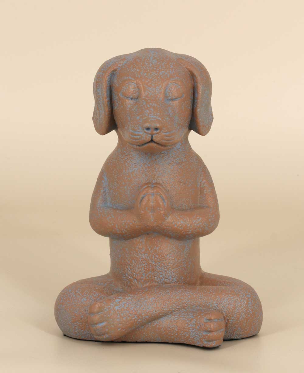 Namaste Dog Statue - Terra Cotta Finish for Inner Peace – Buddha Groove
