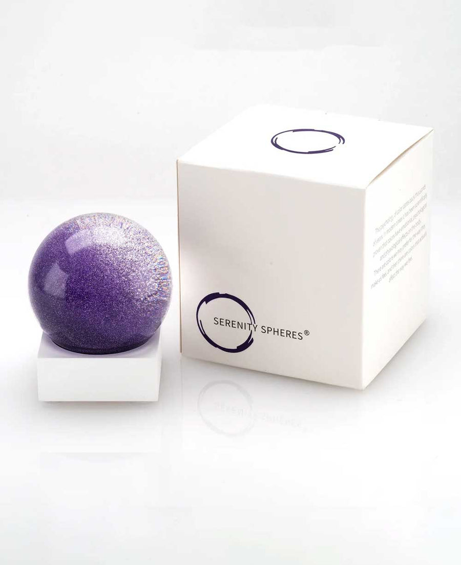 Serenity Sphere Purple Chakra Meditation Snow Globe - 3" Compact Design ...