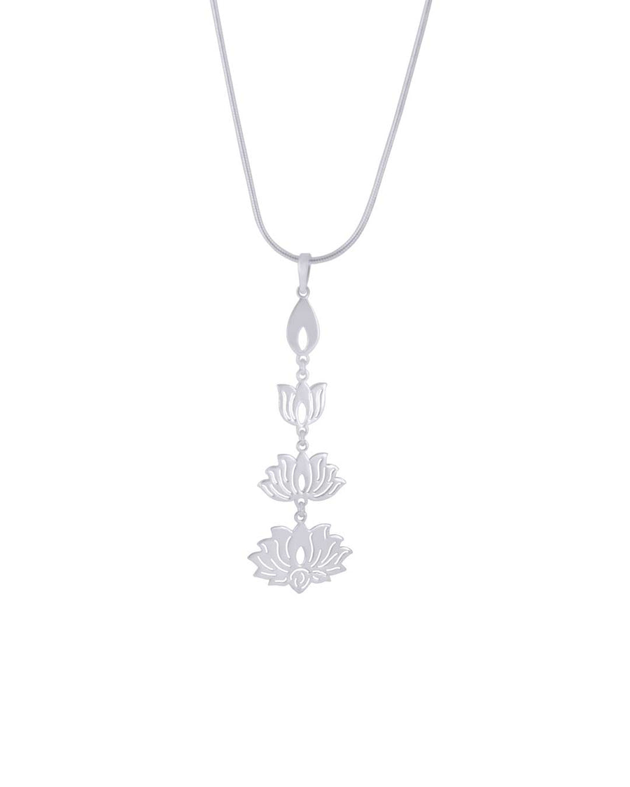 Sterling Silver Lotus Bloom Pendant – Symbol of Growth Yoga Jewelry ...