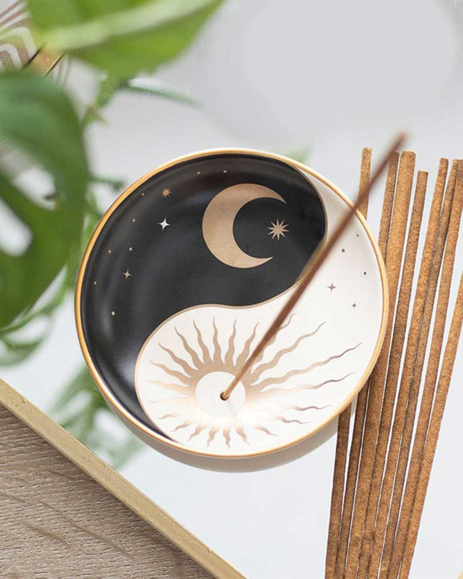 Yin Yang Ceramic Incense Holder & Stick Set – 30 Sticks Included ...