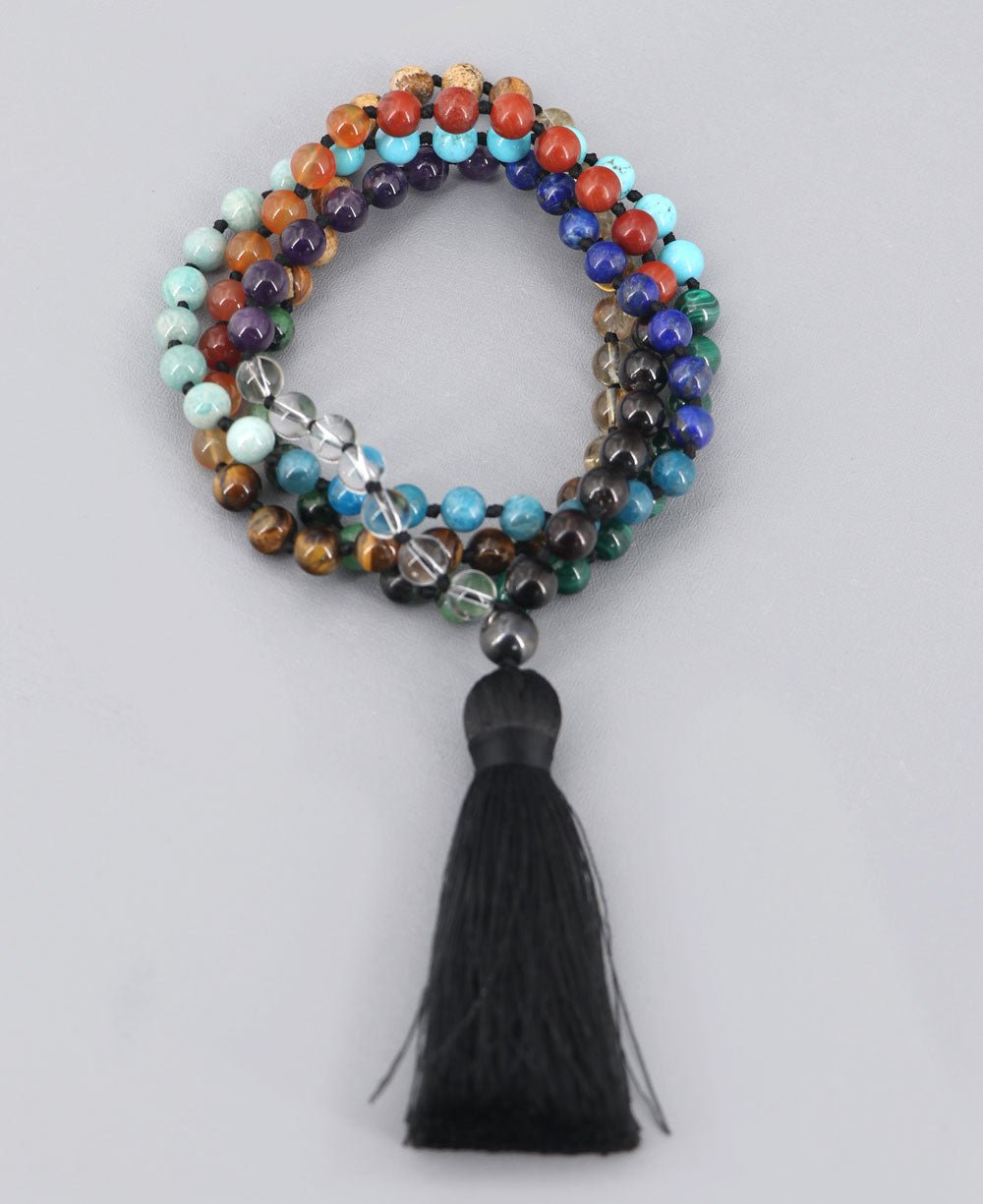 15 Gemstones Seven Chakra Premium Mediation Mala – Buddha Groove