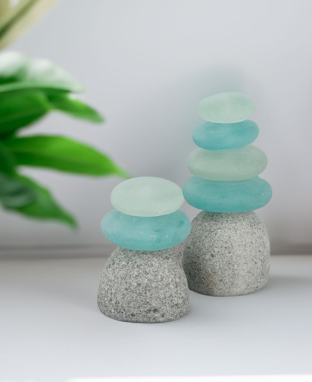 Colorful Glass Garden Zen Cairn Statue – Buddha Groove
