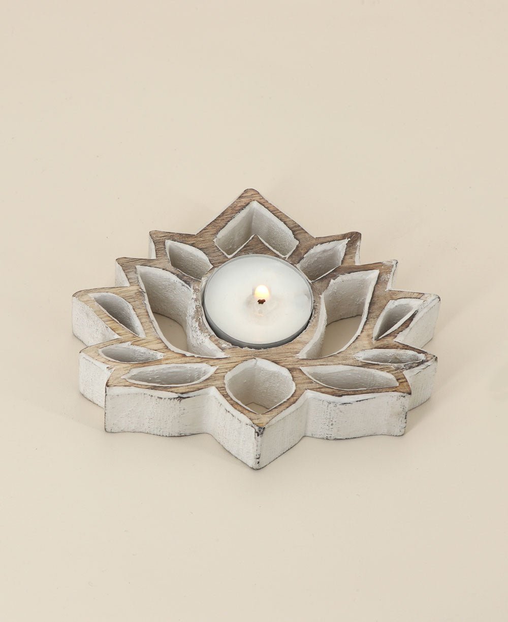 Fairtrade Cutout Lotus Tea light Holder – Buddha Groove