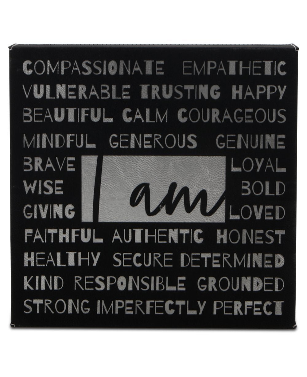 I am… Affirmation Black and Silver Wall Hanging – Buddha Groove