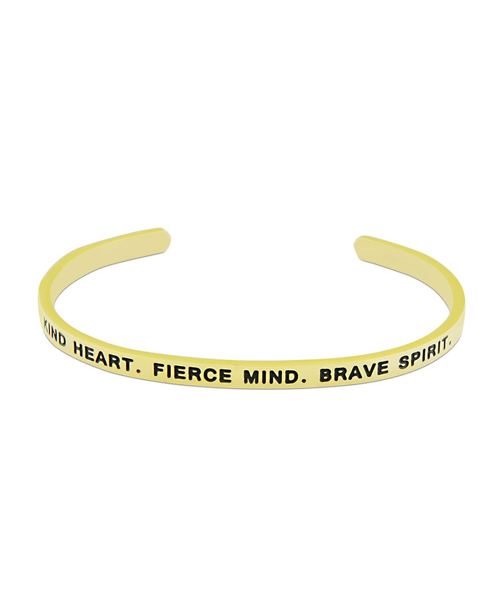 Kind Fierce Brave Cuff Bracelet, Multiple Finishes – Buddha Groove