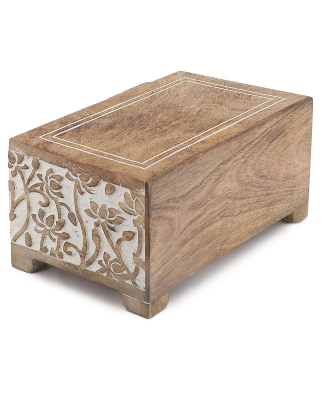 Small Tabletop Carved Wood Lotus Pedestal Riser With Drawers – Buddha ...