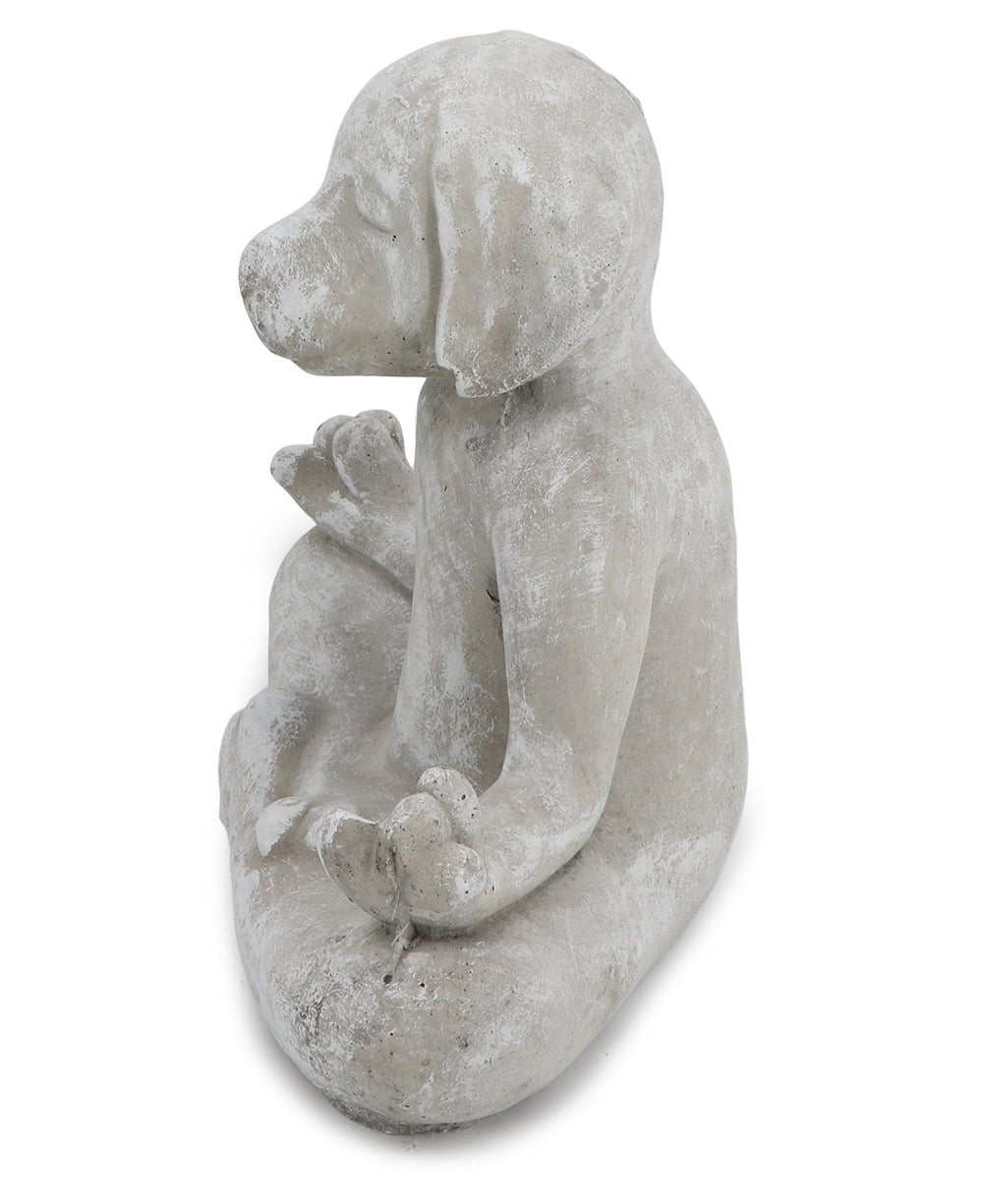 USA Made Cast Stone Meditating Zen Dog Garden Statue – Buddha Groove
