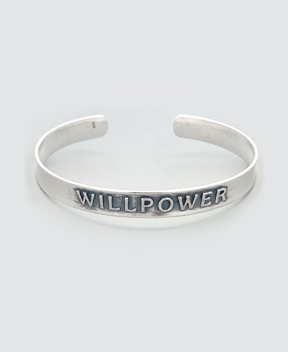 Willpower Embossed Sterling Silver Cuff Bracelet – Buddha Groove